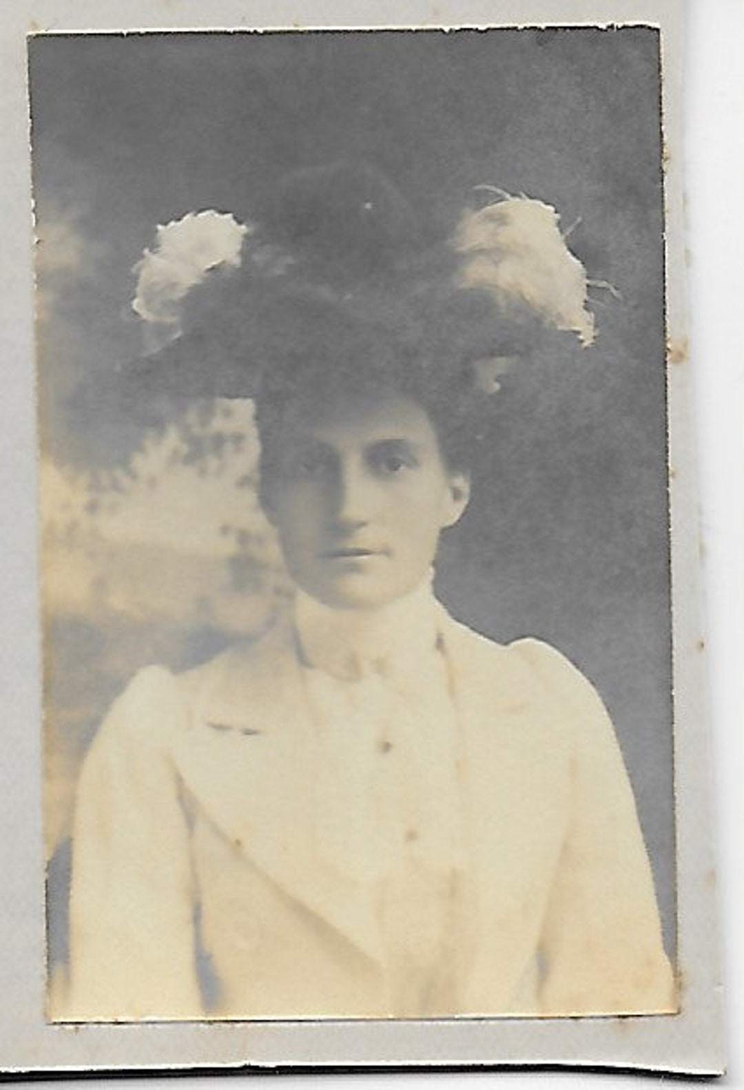 Edwardian Photo, Vintage Photo, Edwardian Lady, Big Hat, Flowers on Hat ...