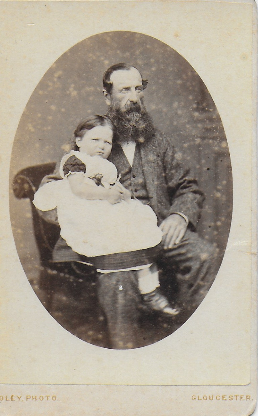 Victorian CDV, Father, Big Beard, Daughter on Knee, Sampson Soley ...