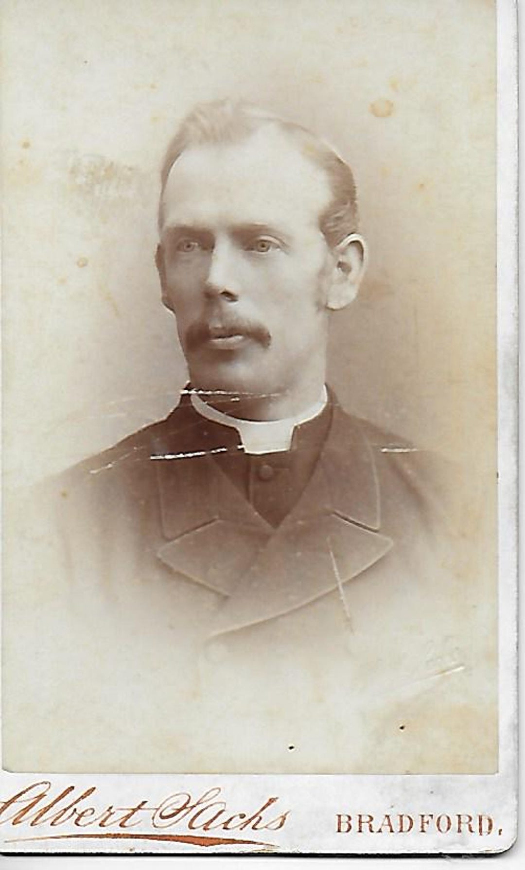 Victorian CDV Portrait of Young Man With A Mustache in a Suit Taken by ...