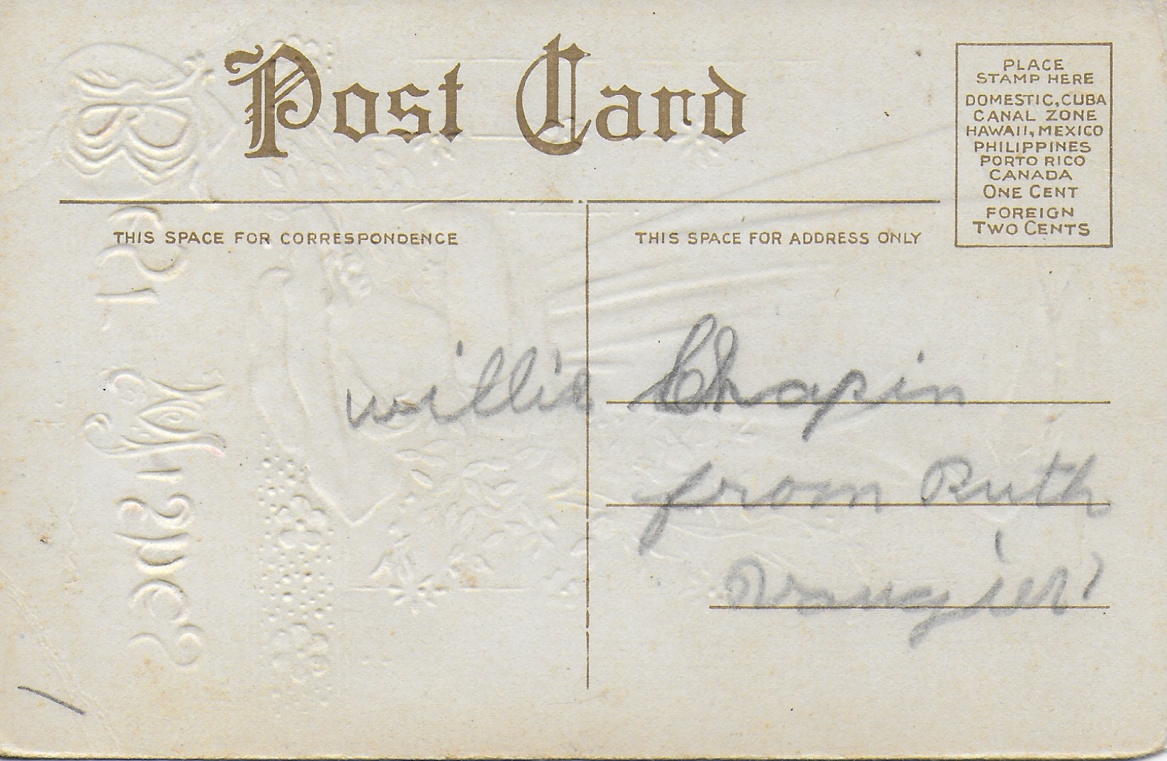 Vintage Postcard. Illustrated Card. You Girl, Peach Dress, Carrying ...