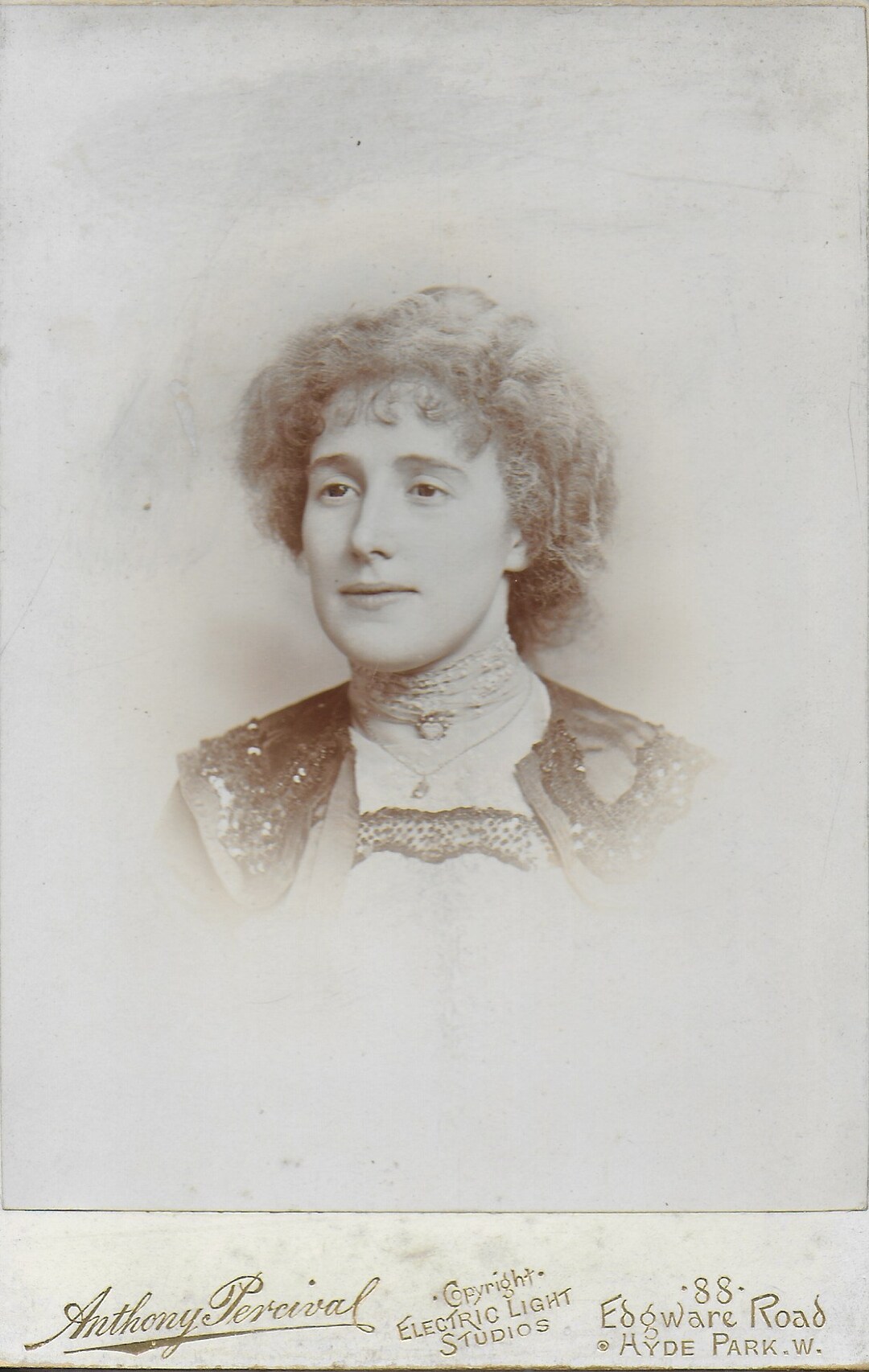 Vintage Cabinet Card of A Victorian Lady in Lace Dress Posing in Studio ...