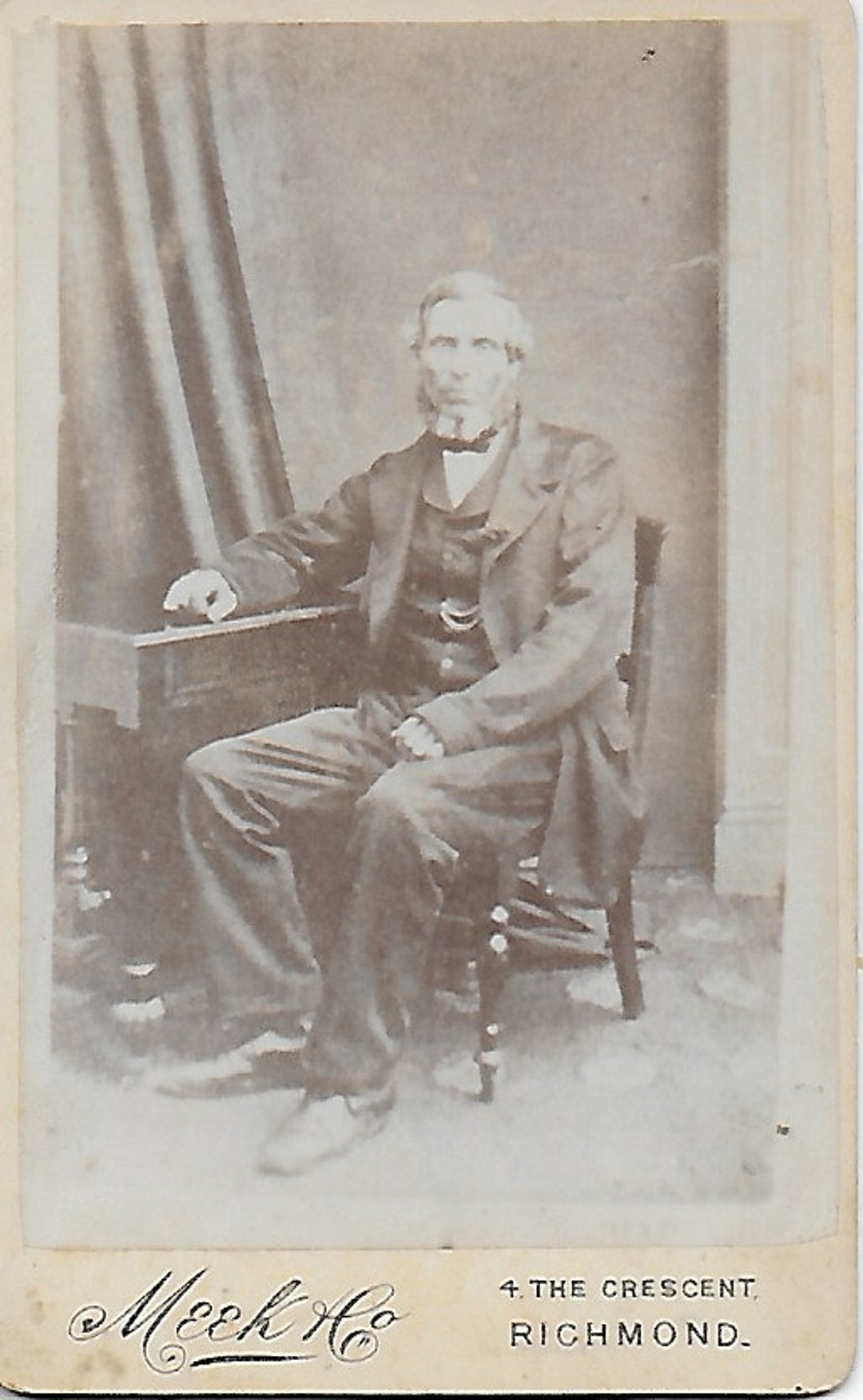 Victorian CDV, Gentleman, Beard, Sitting in Chair, , Portrait, Meek and ...