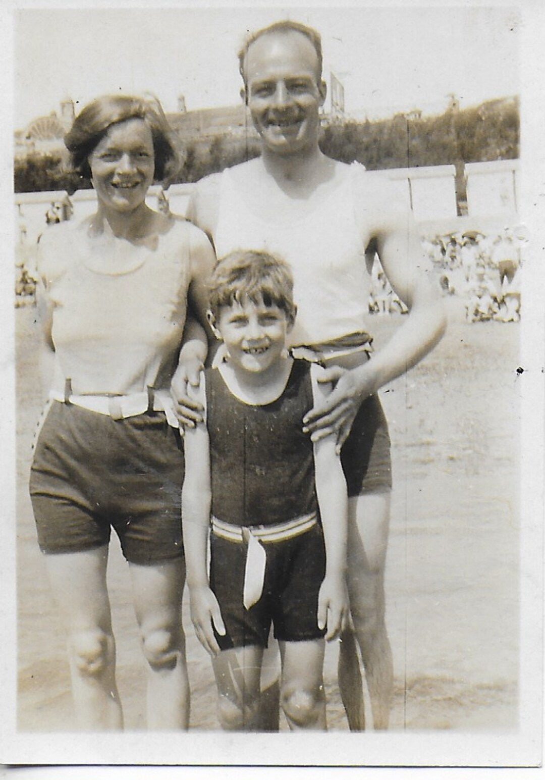 Vintage Photograph, at the Beach, Elsie, Husband, Thomas, Eldest Son ...