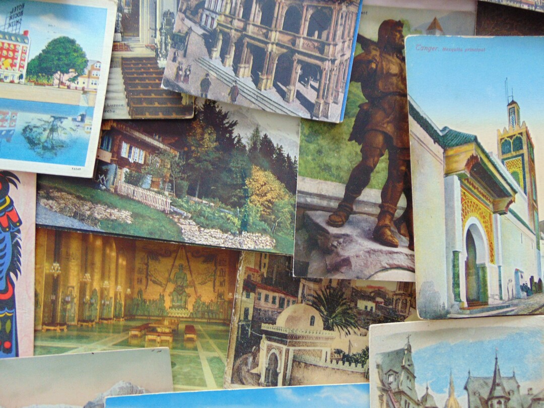 10 Vintage Photographs, Coloured Postcards, Mainly Topographical, Worldwide, Ideal for Travel ...