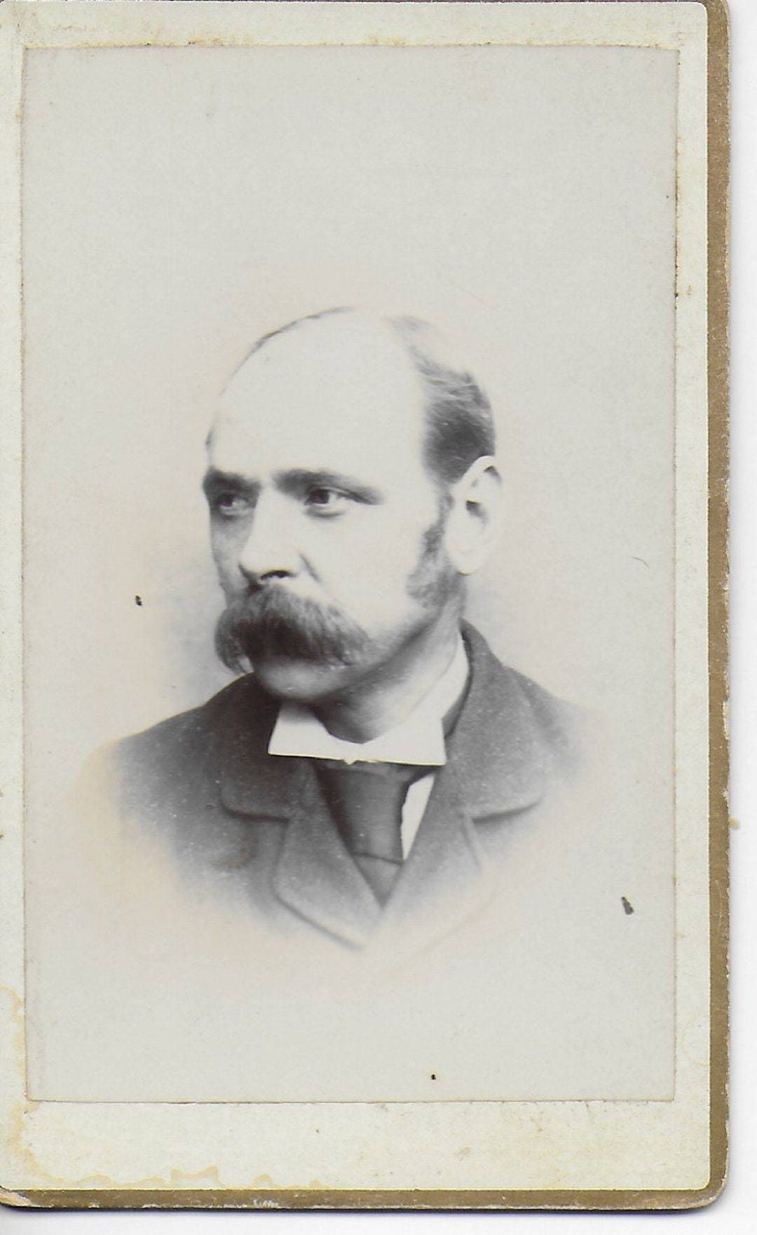 Victorian CDV, Victorian Gentleman, Bald Head, Tash, Big Tie ...