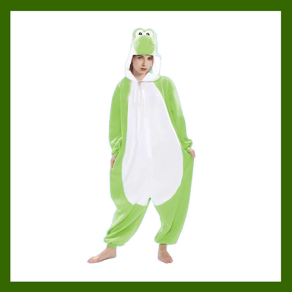 Yoshi Kigurumi Onesies Pajamas Warm Soft Fleece Cartoon Animal - Etsy