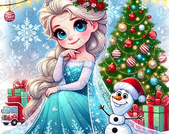 Elsa Frozen, Cute, Illustration, Art, Ice, Snow, Cartoon, Christmas ...