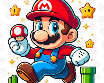 Mario Cute Clipart, Rgb Splash, Cartoon, Png, Instant Download - Etsy