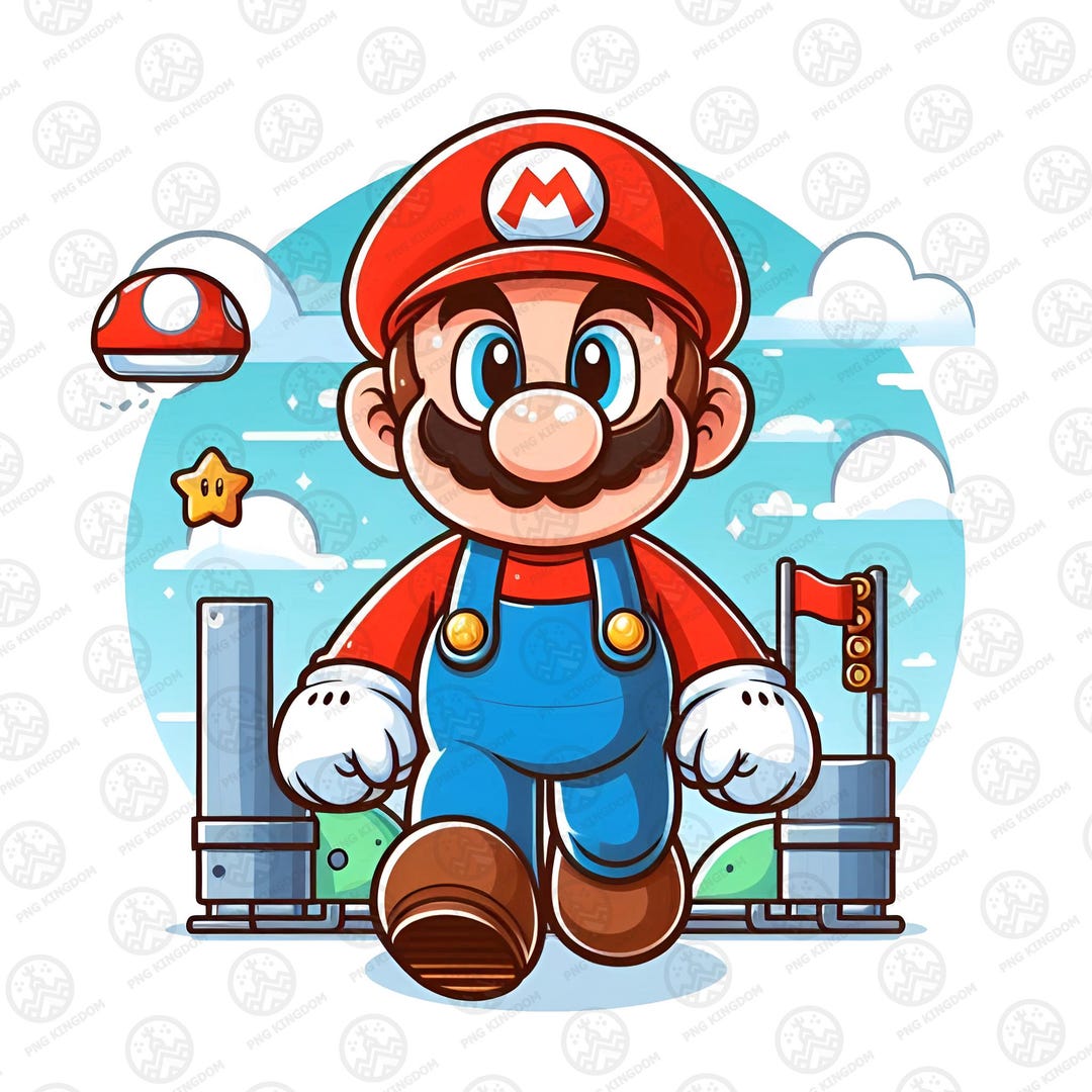 Mario Cute Clipart, Big, City, Cartoon, Png, Instant Download - Etsy