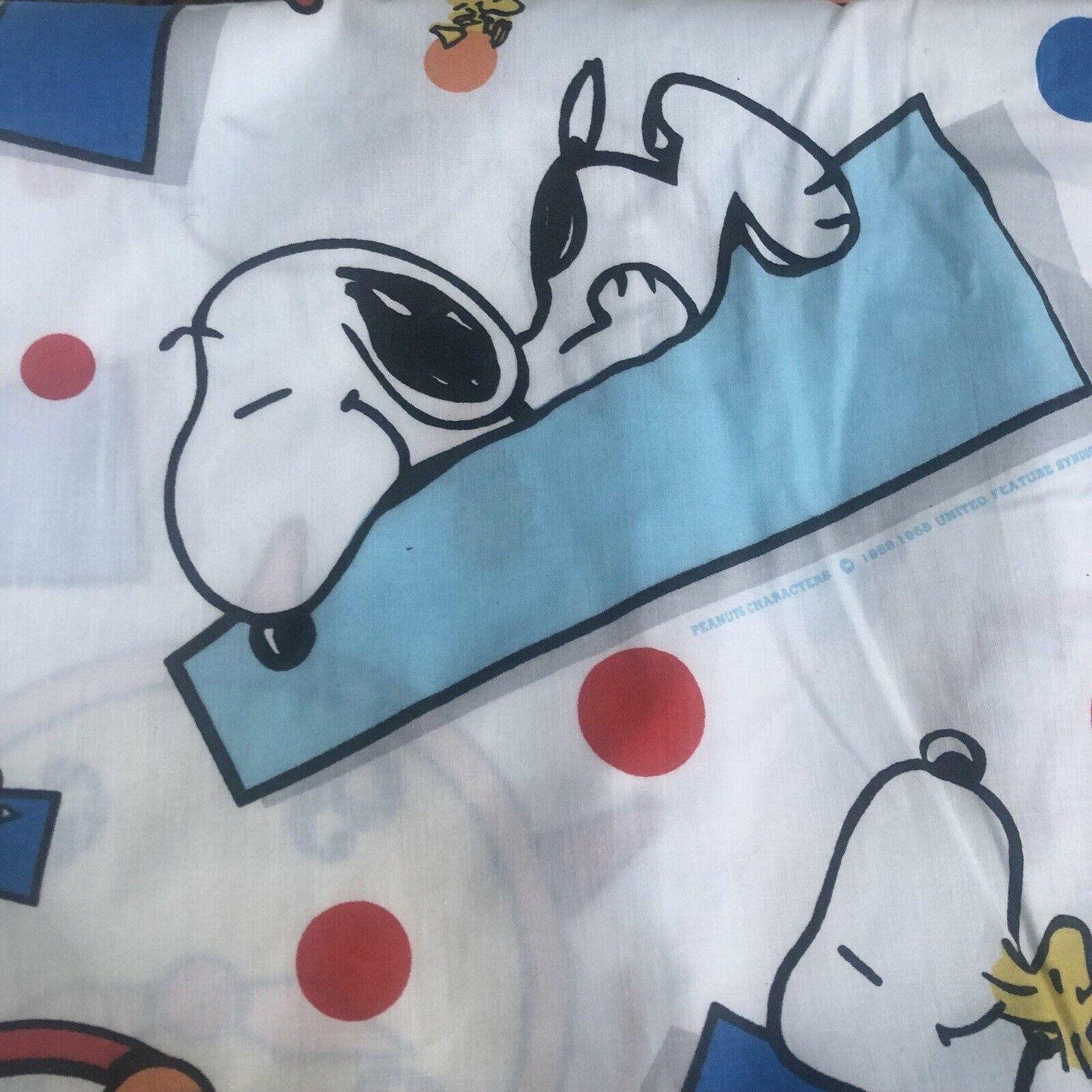 Vtg Peanuts Twin Flat Sheet Snoopy Woodstock Bedtime Alarm - Etsy