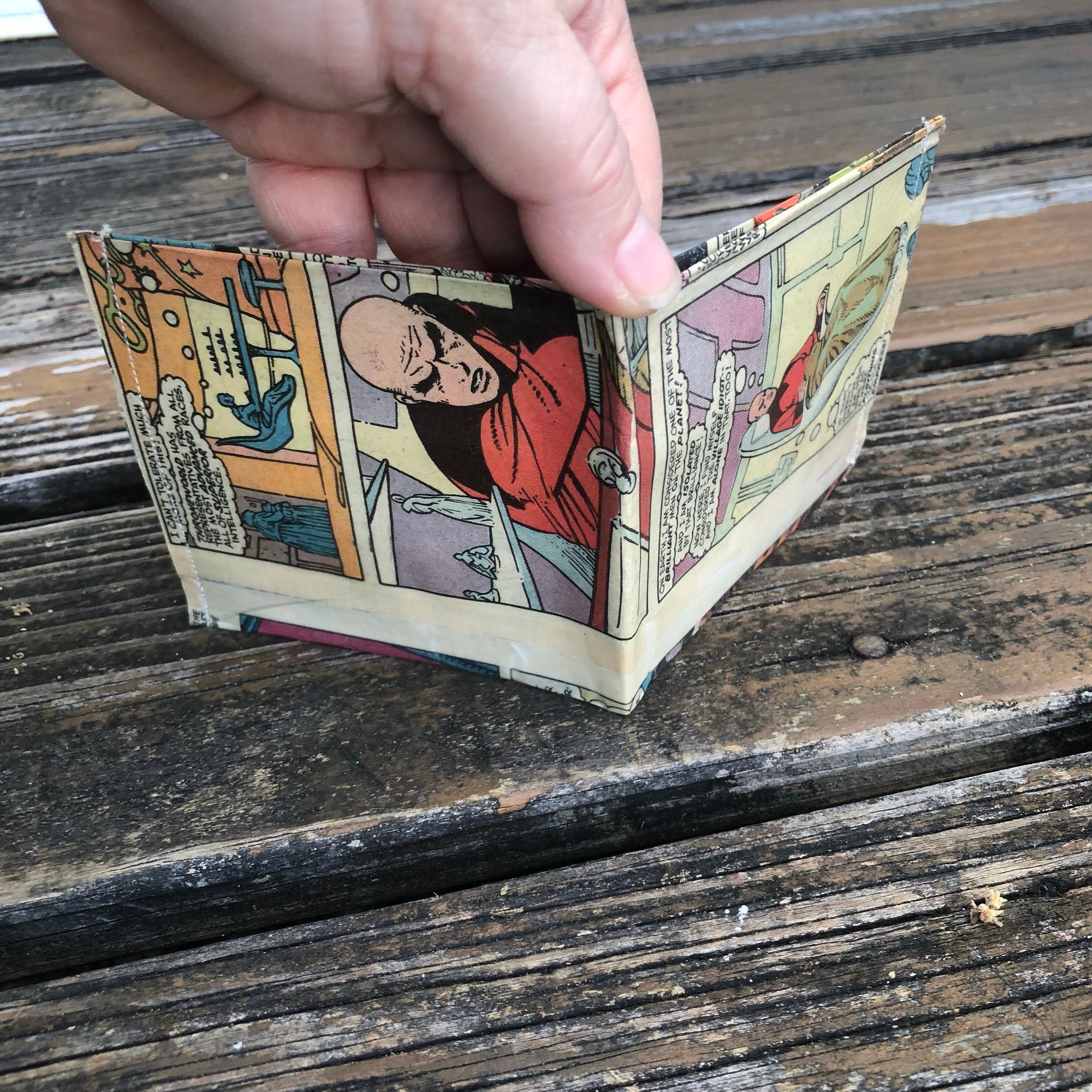 Vtg X Men Prof X Xavier Marvel Comic Book Wallet Handmade Vinyl Novelty ...