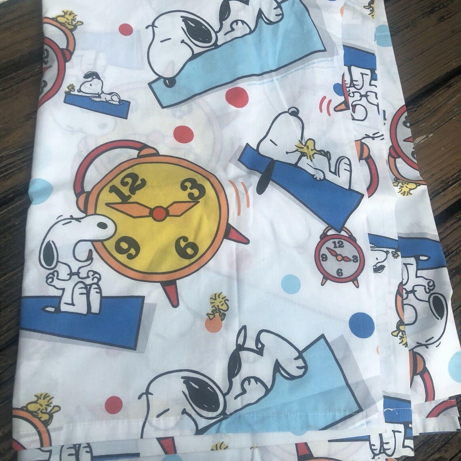Vtg Peanuts Twin Flat Sheet Snoopy Woodstock Bedtime Alarm - Etsy