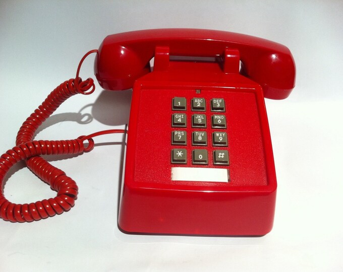 Vintage Cherry Red Push Button Phone. Retro Telephone. - Etsy