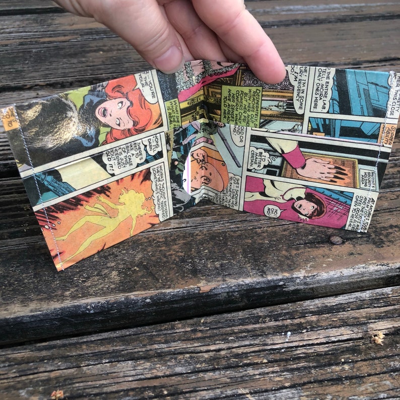 Vtg X Men Prof X Xavier Marvel Comic Book Wallet Handmade Vinyl Novelty ...