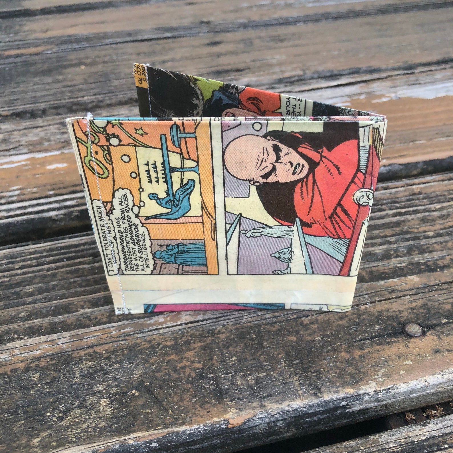 Vtg X Men Prof X Xavier Marvel Comic Book Wallet Handmade Vinyl Novelty ...