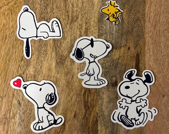 Peanuts Snoopy Sticker Set 5-piece Sticker Pack Featuring Snoopy and ...
