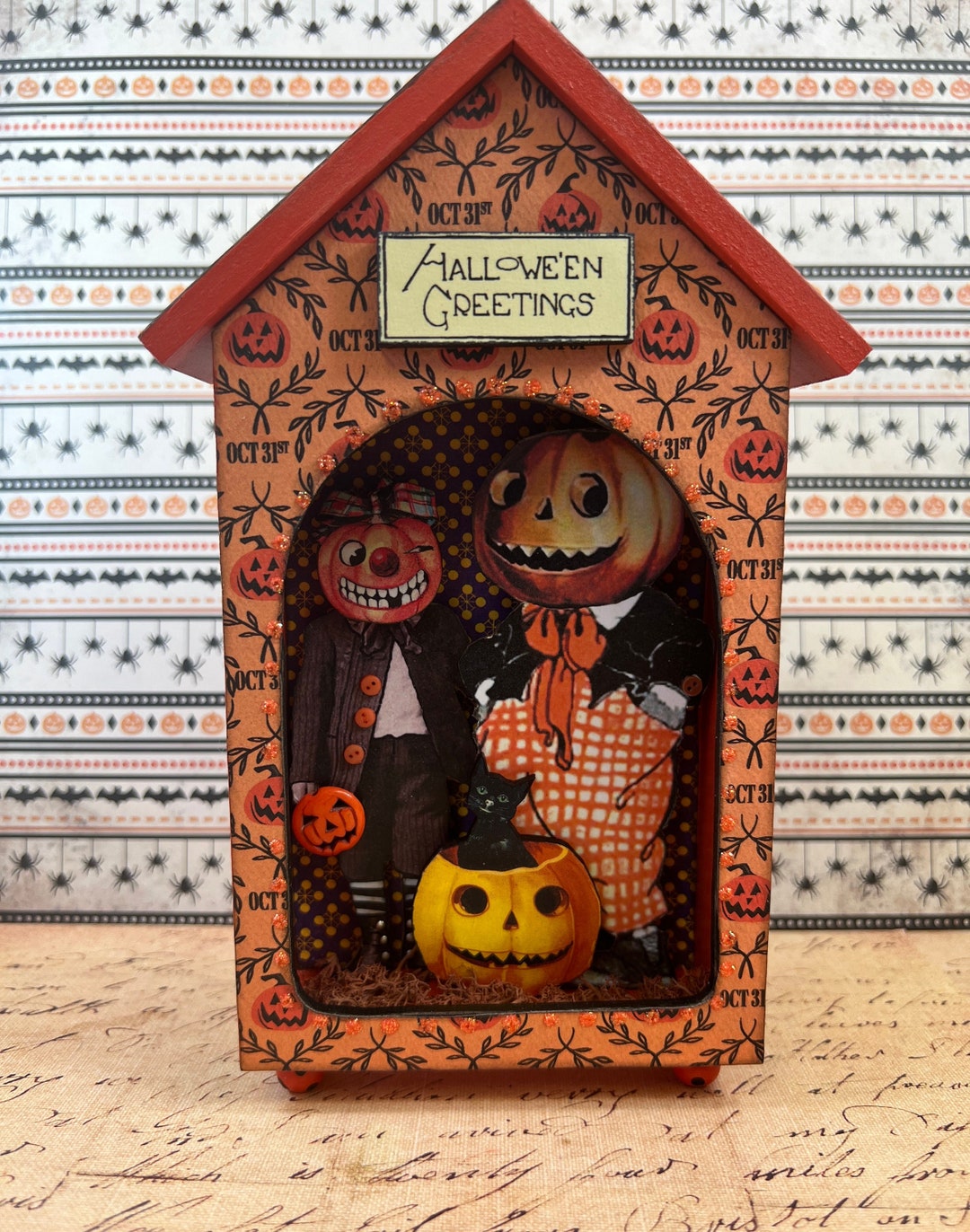 Halloween Vignette Box Halloween Greetings - Etsy