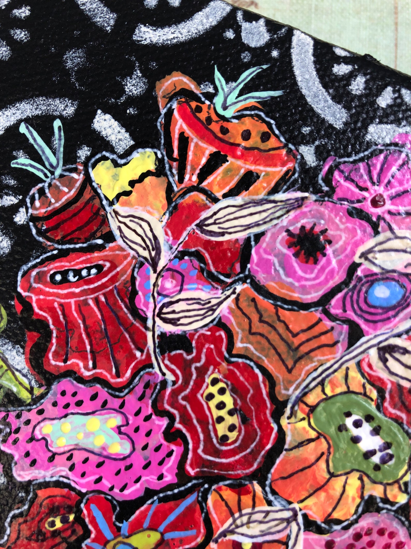 ORIGINAL Acrylic Painting Fanciful Bouquet - Etsy