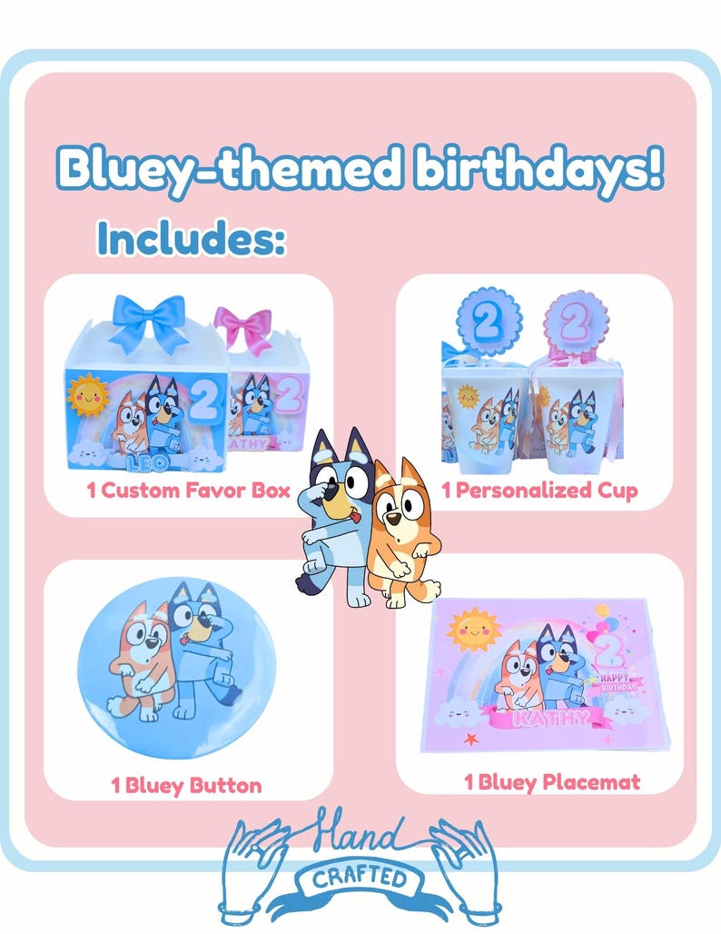 Bluey Personalized Favor Box Bundle – Kids Birthday - Etsy