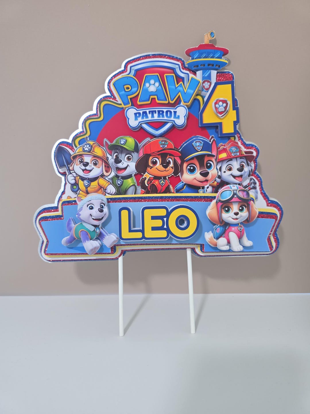 Pow Patrol 3D Custom Cake Topper With Name and Age - Etsy
