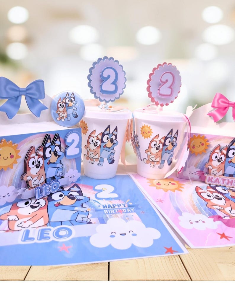 Bluey Birthday Party Favor Boxes: Handmade Packaging Set - Etsy