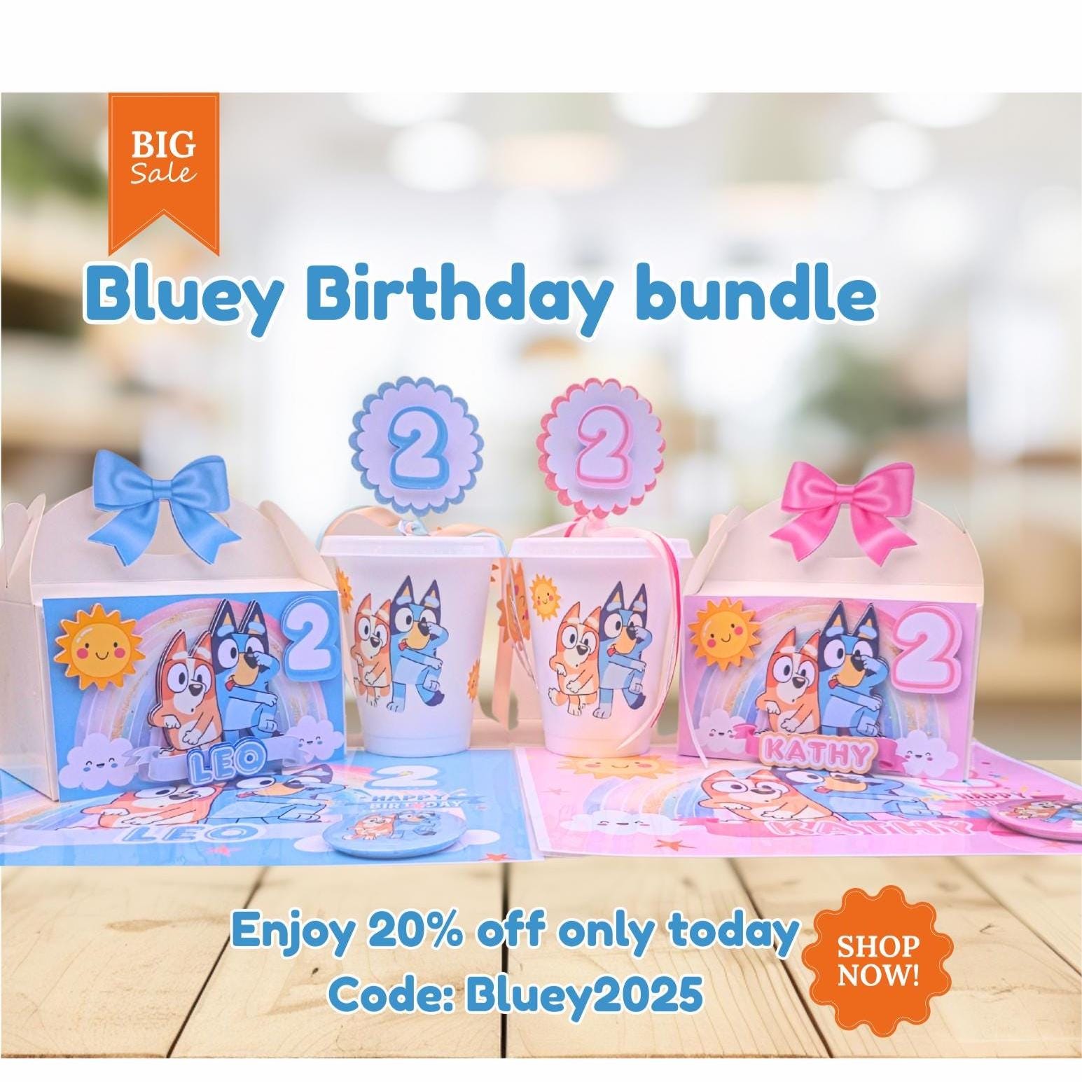 Bluey Personalized Favor Box Bundle – Kids Birthday - Etsy