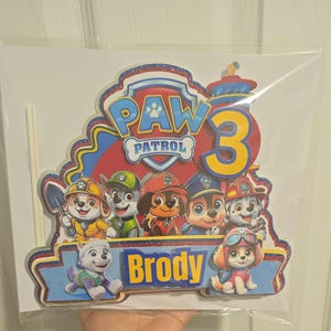 Pow Patrol 3D Custom Cake Topper With Name and Age - Etsy