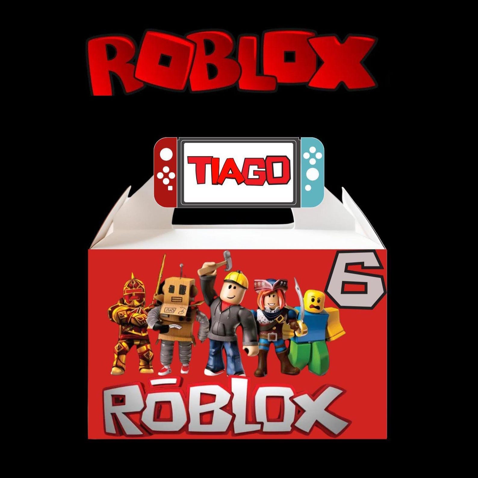 Roblox Favor Box for Kids Birthday | Custom Gamer Party Candy Box ...