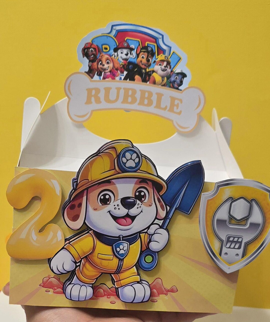 Rubble Pow Patrol Chase Favor Party, Pow Patrol Gable Box 3D Candy Box ...