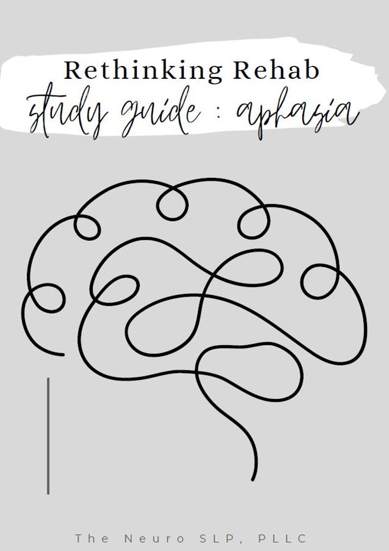 Aphasia Study Guide - Etsy