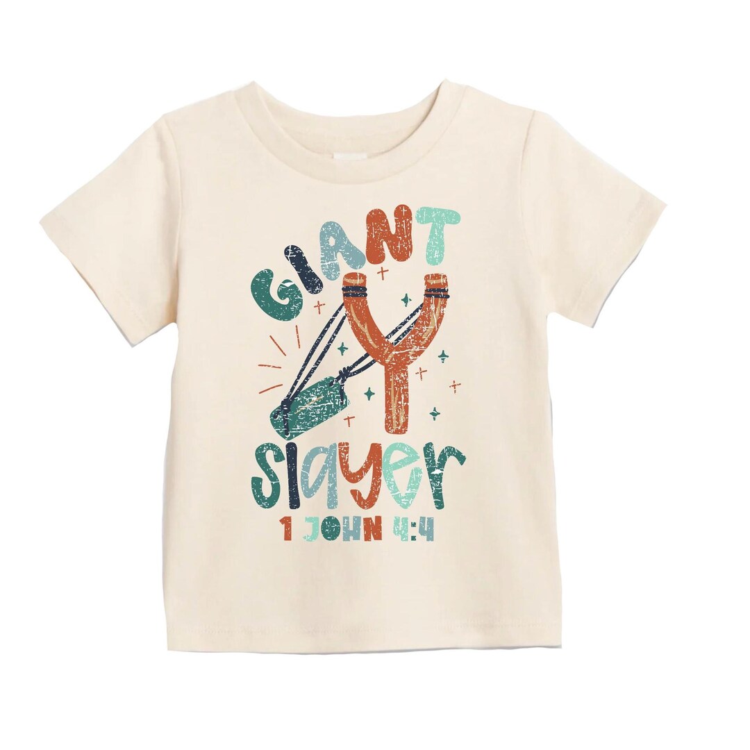Giant Slayer Toddler Shirt: Christian Bible Verse Tee, Faith Based ...