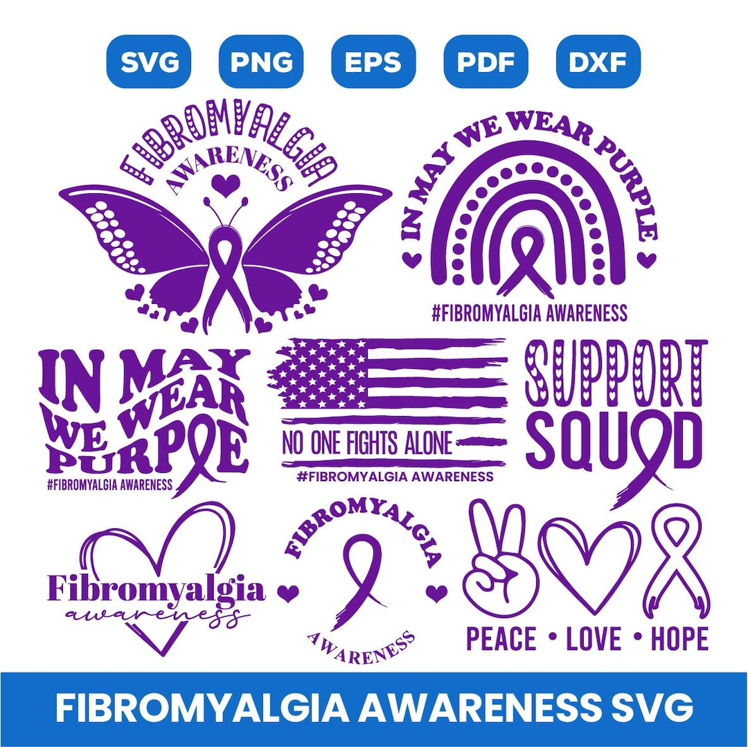 Fibromyalgia Awareness Svg, Fibro Warrior Survivor Ribbon Svg, Family ...