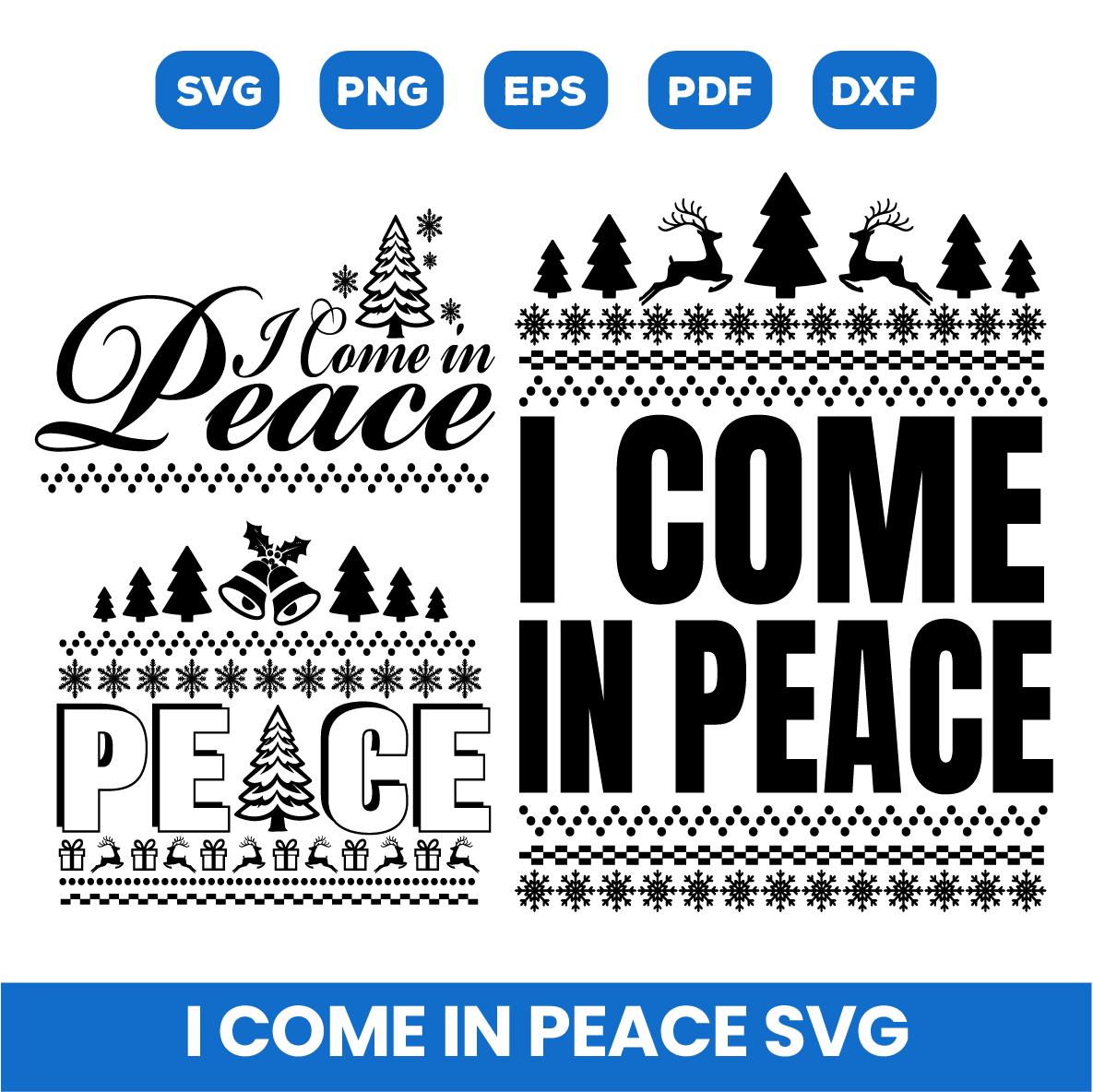 I Come in Peace Svg, Come in Peace I'm Peace Svg, Christmas Couple Svg ...
