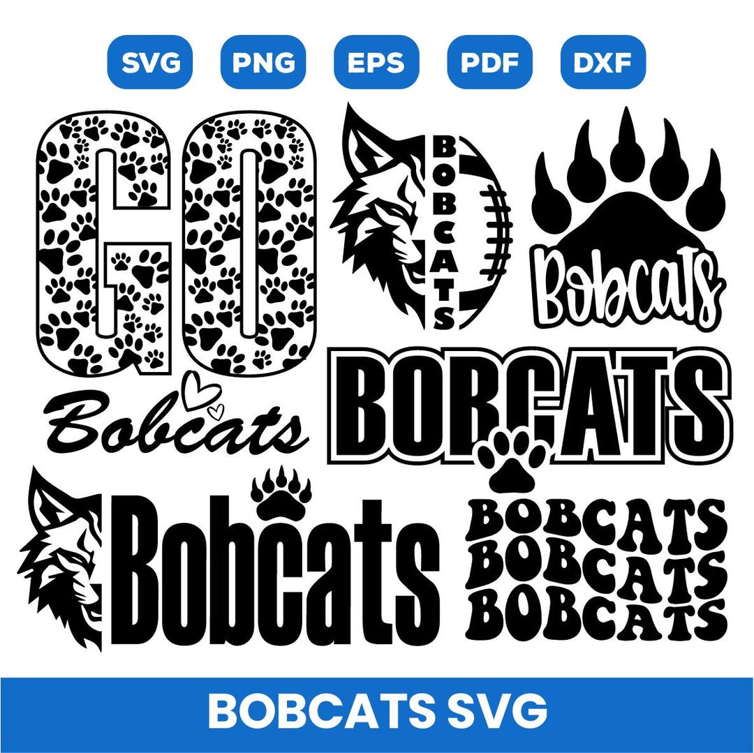 Bobcats Svg, Bobcat Svg Bundle, Bobcats Paw Print Svg, Wild Cats Svg ...