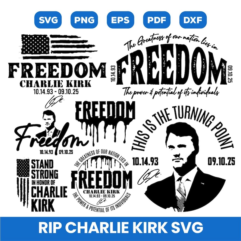 Freedom charlie kirk black and white clipart - Etsy.de