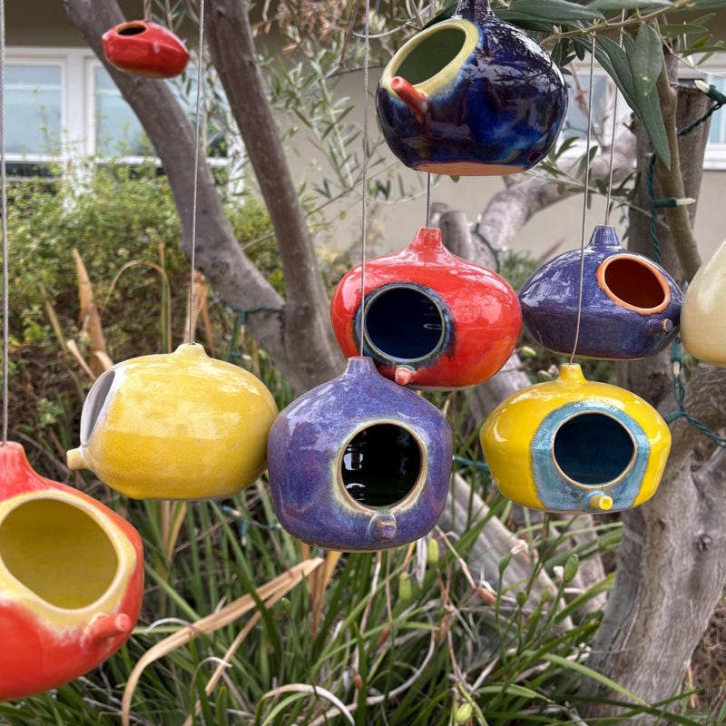 Ceramic Bird House - Etsy