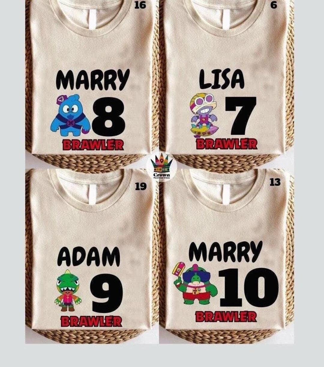 Custom Brawl Stars Character Shirt, Personalized Brawl Stars Gamer ...