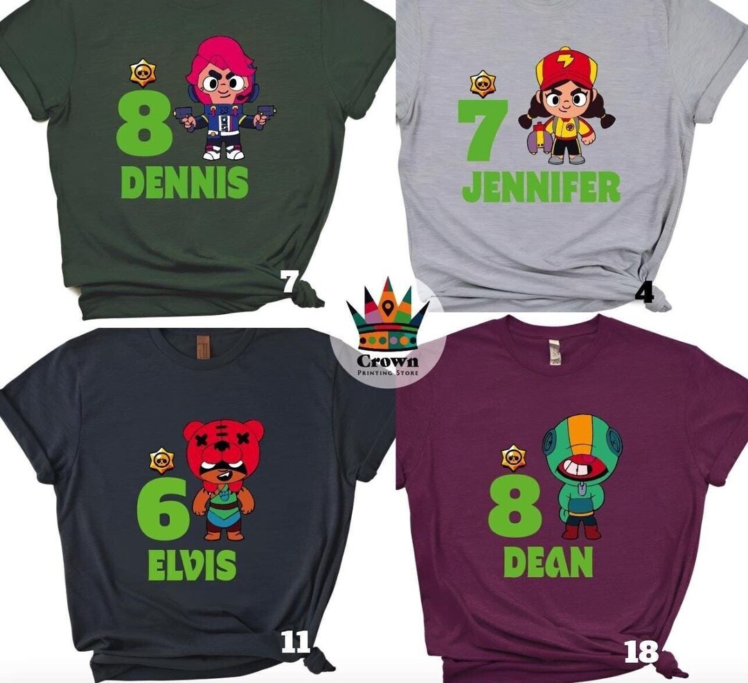 Personalized Brawl Stars Character Shirt, Custom Brawl Stars Gamer ...