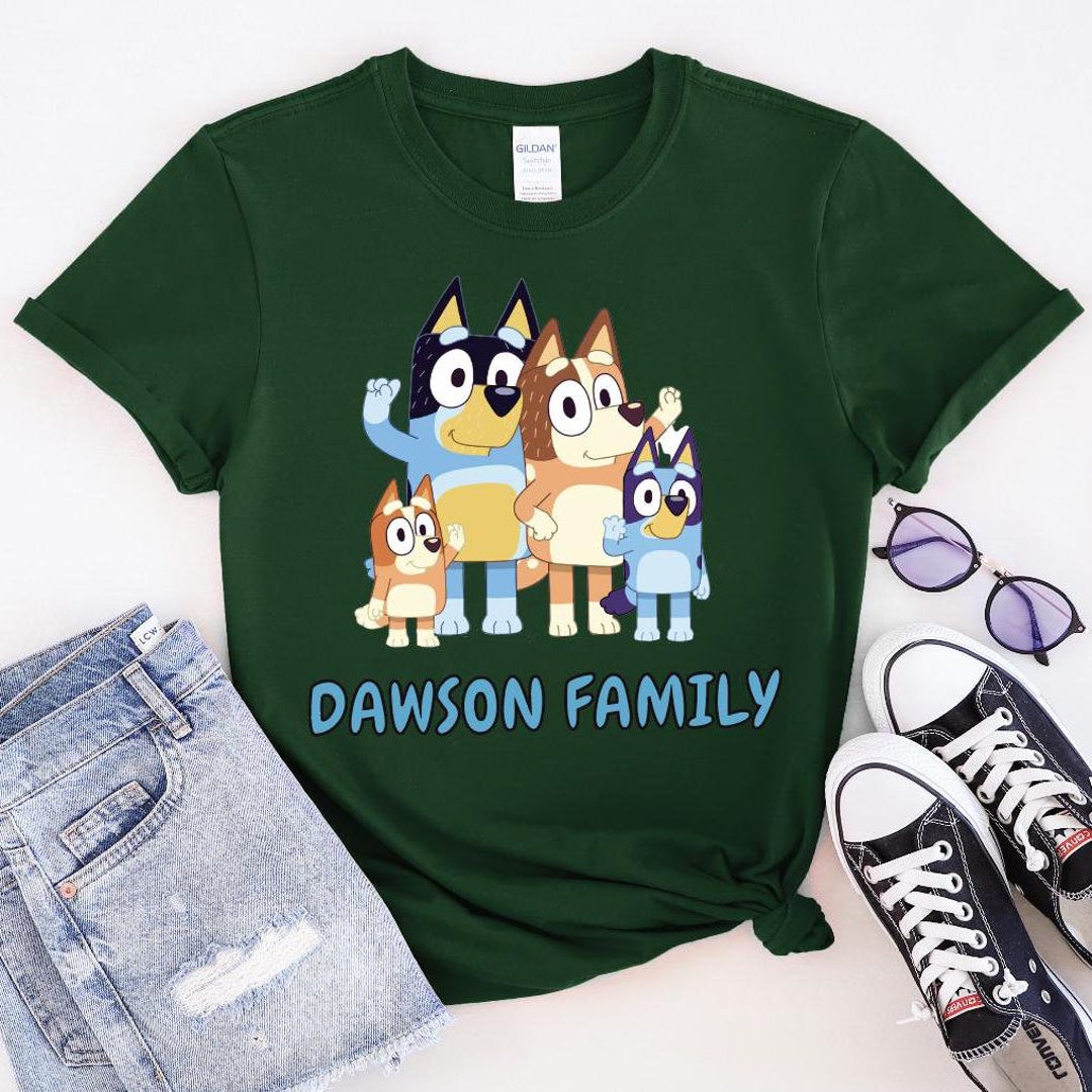 Personalized Bluey Family Shirt, Mama Shirt, Dada Shirt, Cartoon ...