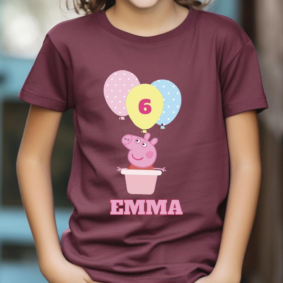Personalized Birthday Peppa Pig Shirt, Custom Kids Shirt, Kids Peppa ...