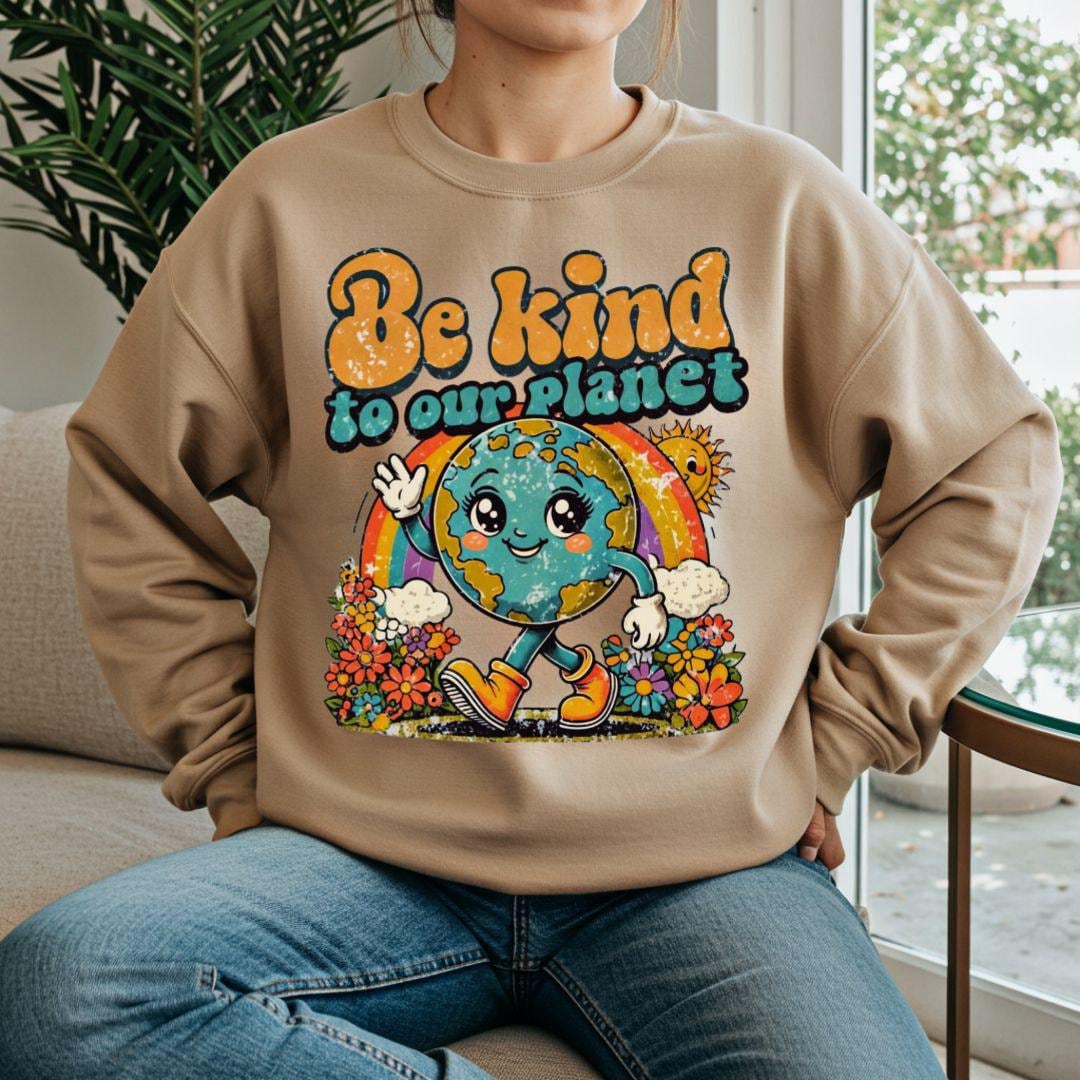 Be Kind to Our Planet PNG, Earth Day PNG, Save the Planet PNG, Retro ...