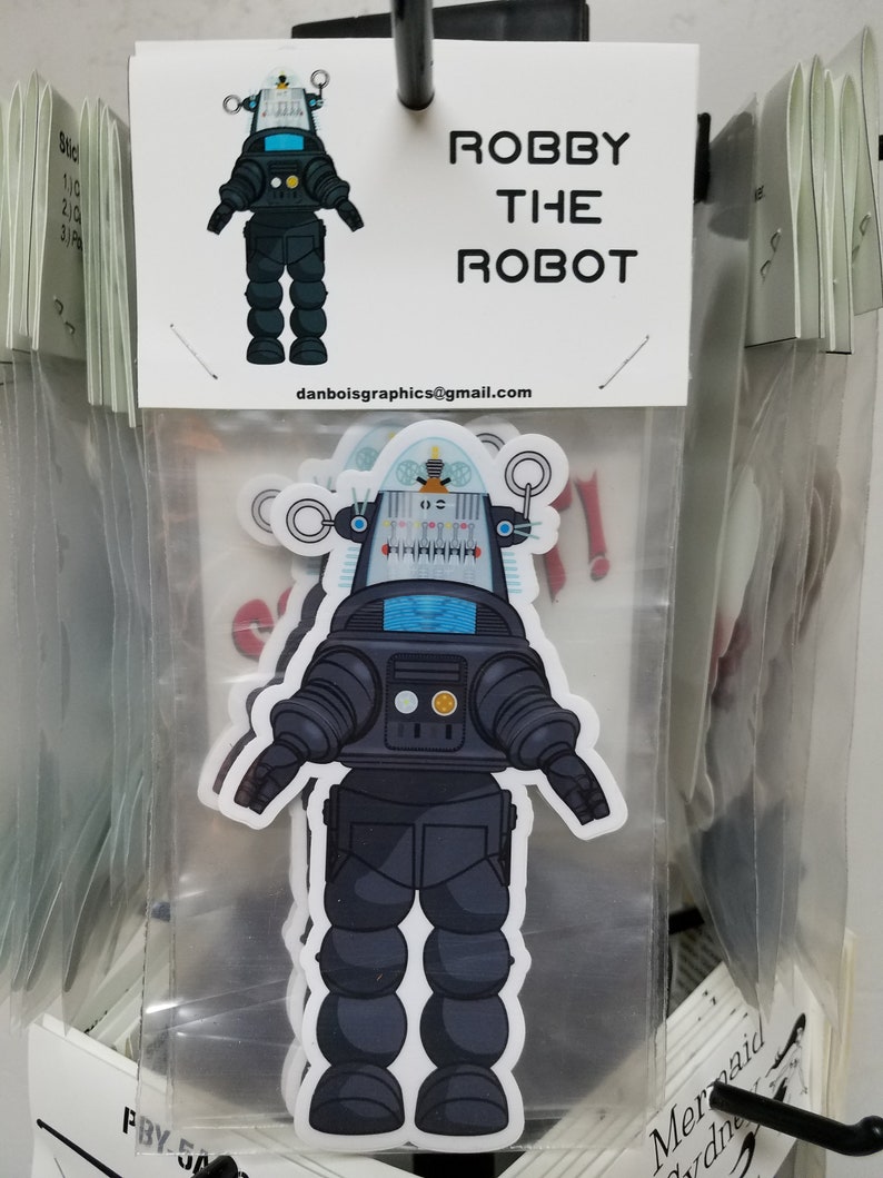 Robby the Robot Vinyl Sticker - Etsy
