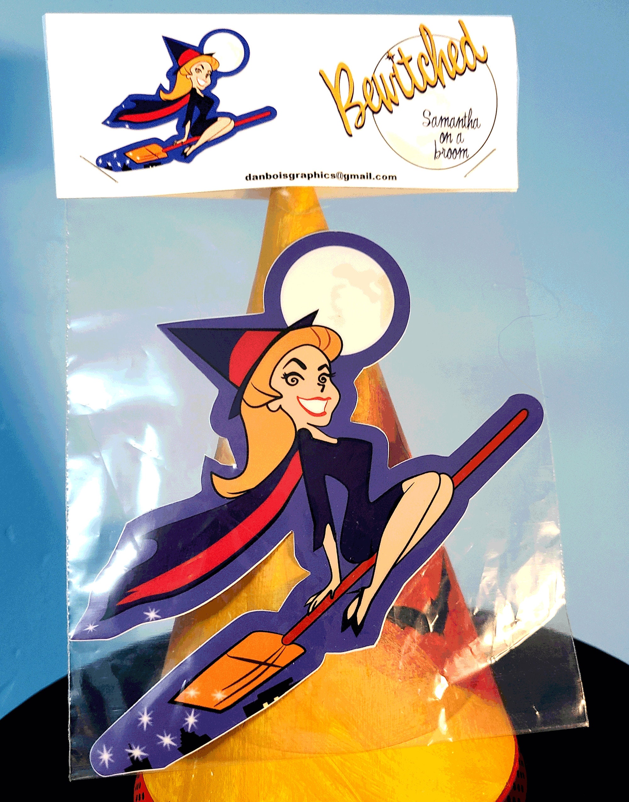 Bewitched, Samantha on a Broom - Vinyl Sticker - Etsy