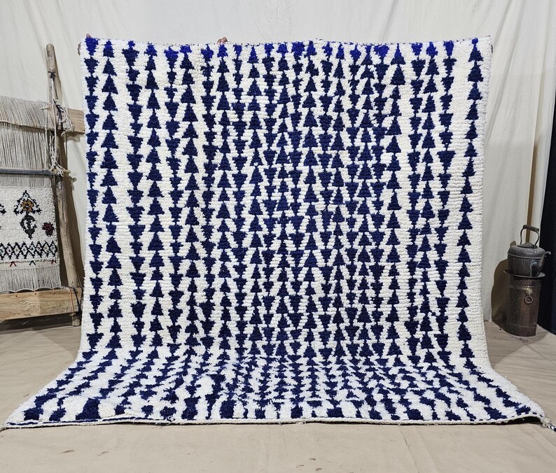 Beni Ourain Rug: Plue Berber Wool Decor - Etsy