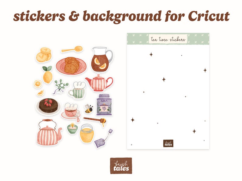 Tea Time Stickers: Hand-drawn Journaling & Planner Stickers (digital ...