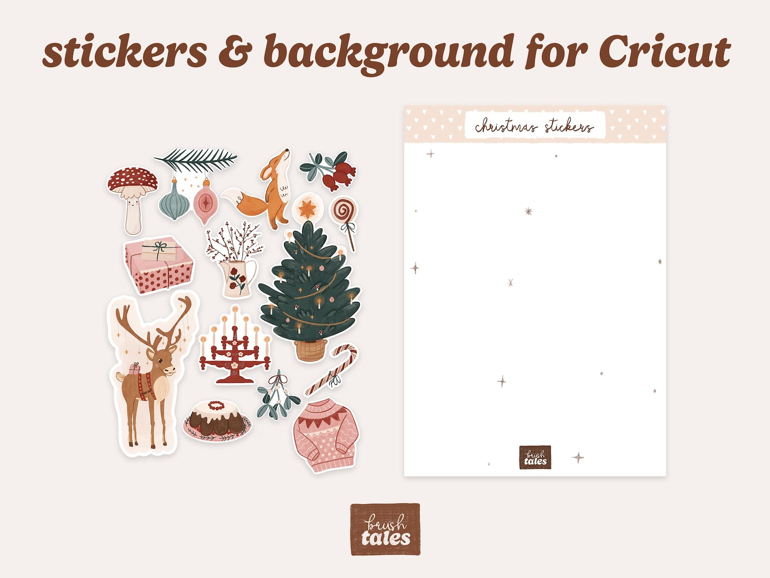 Digital Sticker Christmas Holiday Bundle PNG - Reindeer Book Sticker ...