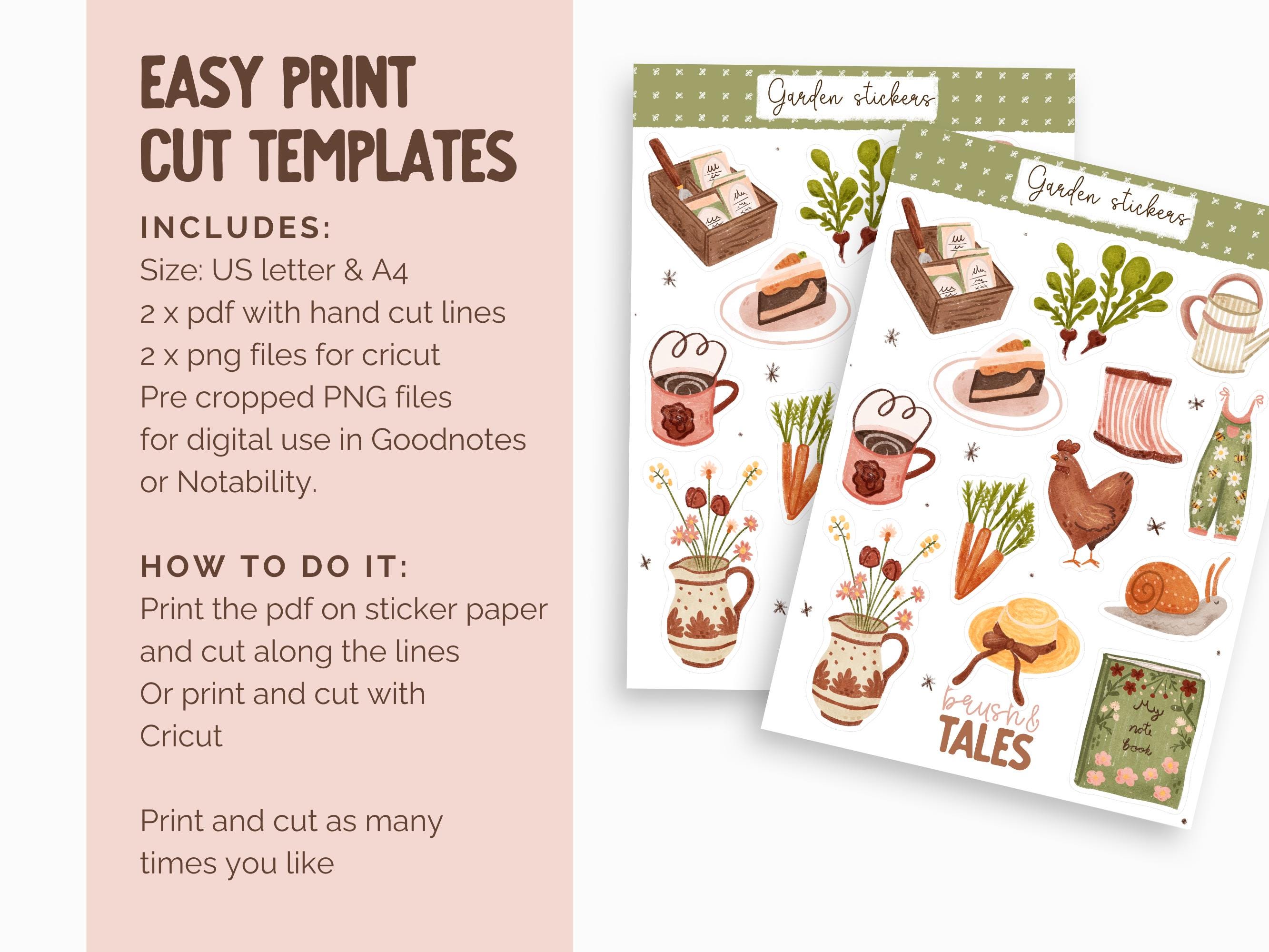 Digital Sticker Spring Garden Bundle PNG - Journaling Stickers ...