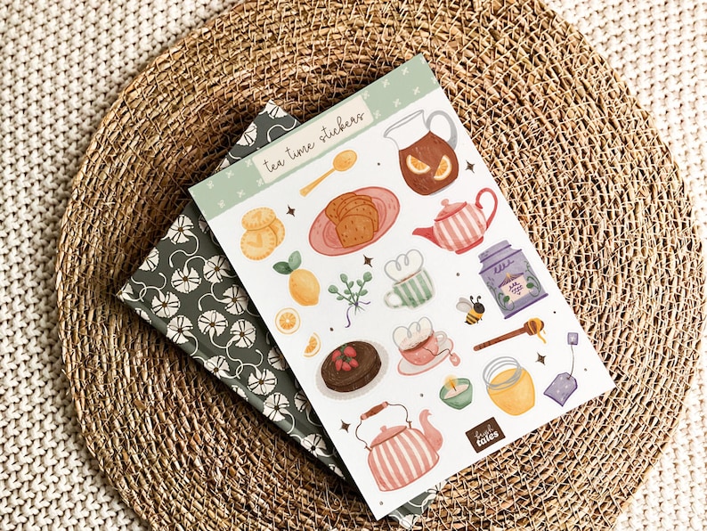 Tea Time Stickers: Hand-drawn Journaling & Planner Stickers (digital ...