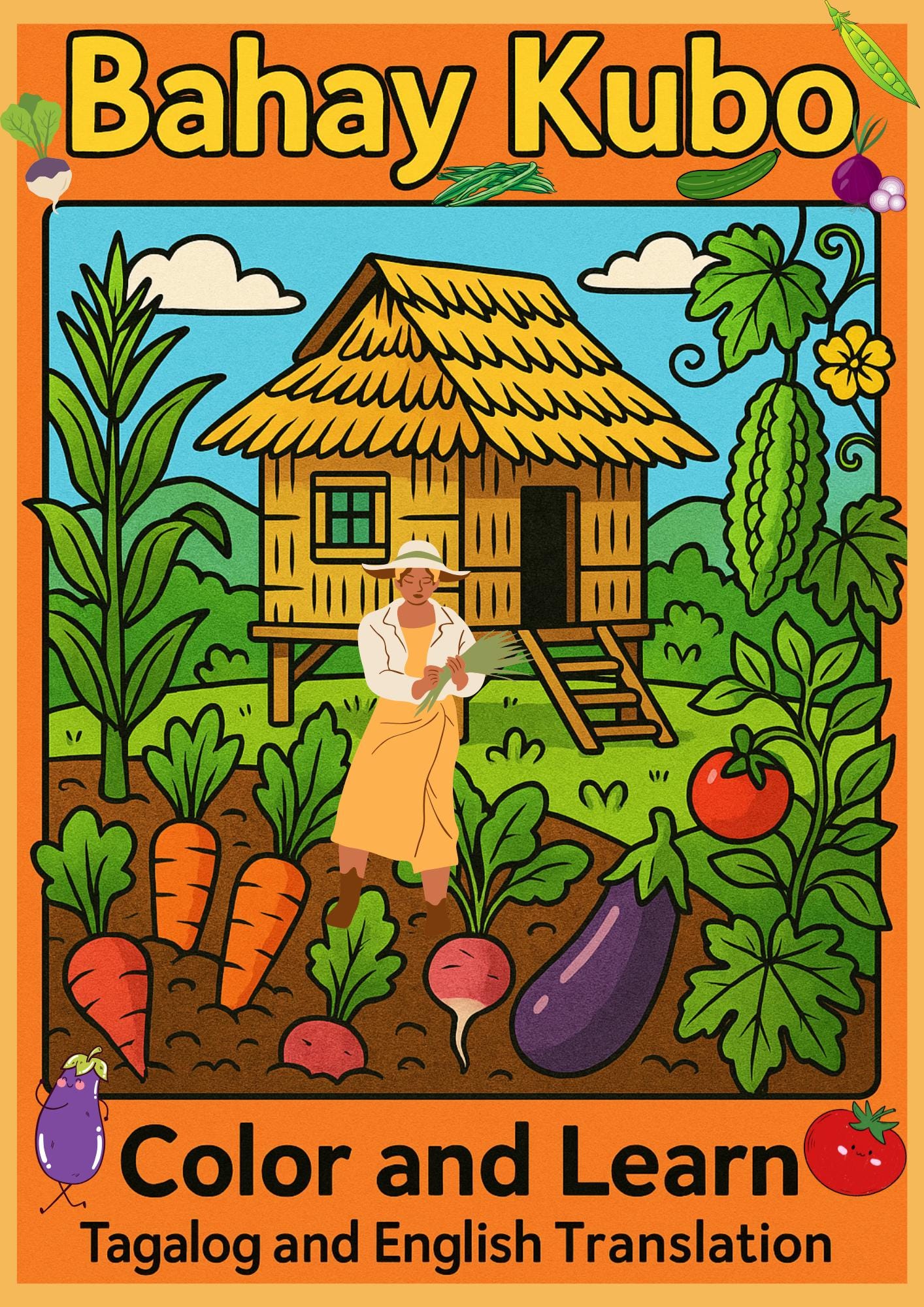 Bahay Kubo - Easy Vegetables Coloring Book (with Tagalog - English ...
