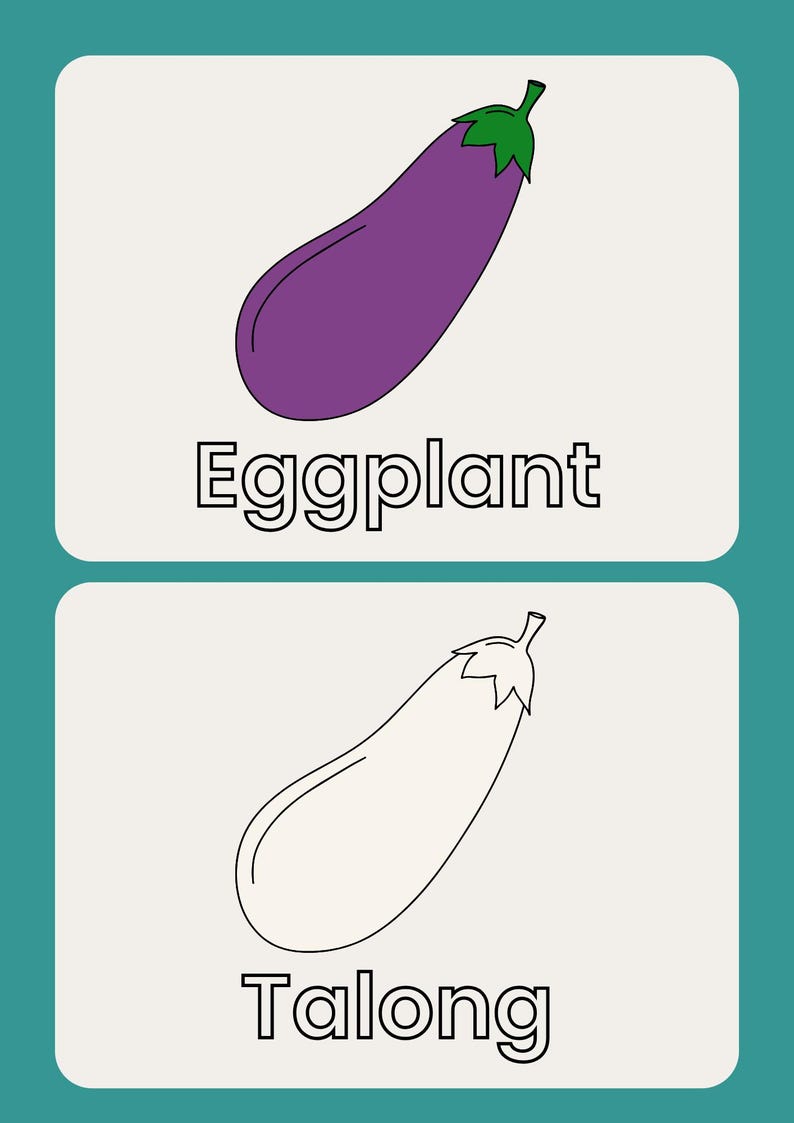 Bahay Kubo - Easy Vegetables Coloring Book (with Tagalog - English ...